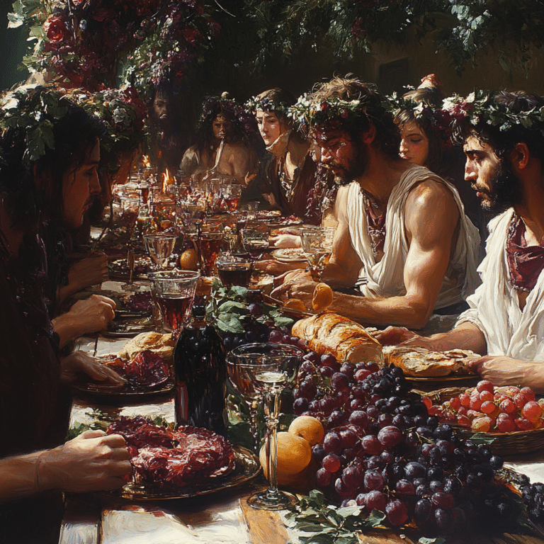 Feast Of Dionysus Painting Captivates With Colorful Revelry